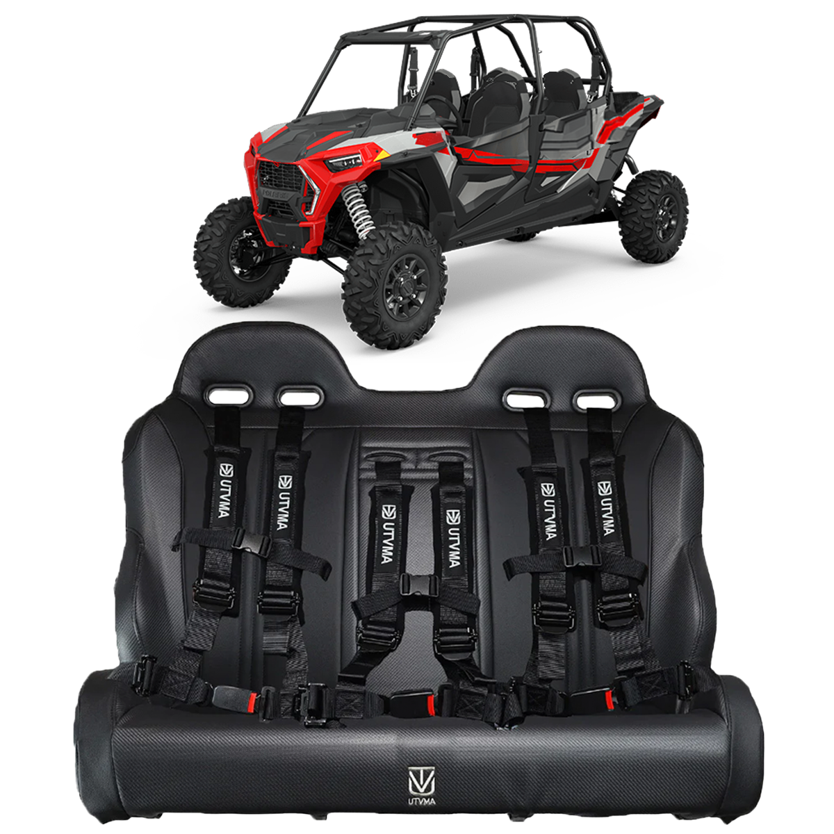RZR 4 1000/900 Rear Bench Seat with Harnesses (2014-2023) – UTV Accessories